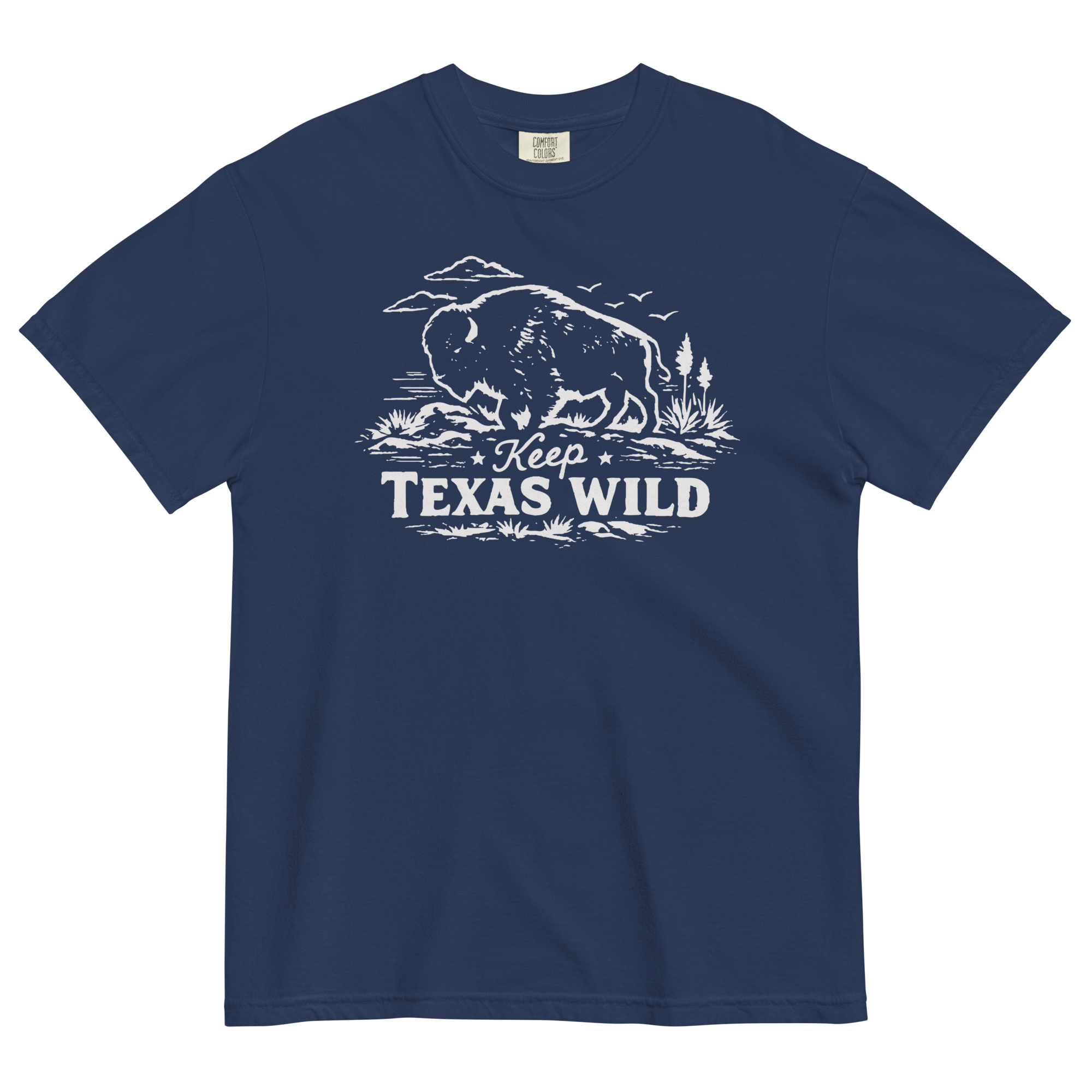 Keep Texas Wild--Bison Comfort Colors Tee – Wild Texas Project